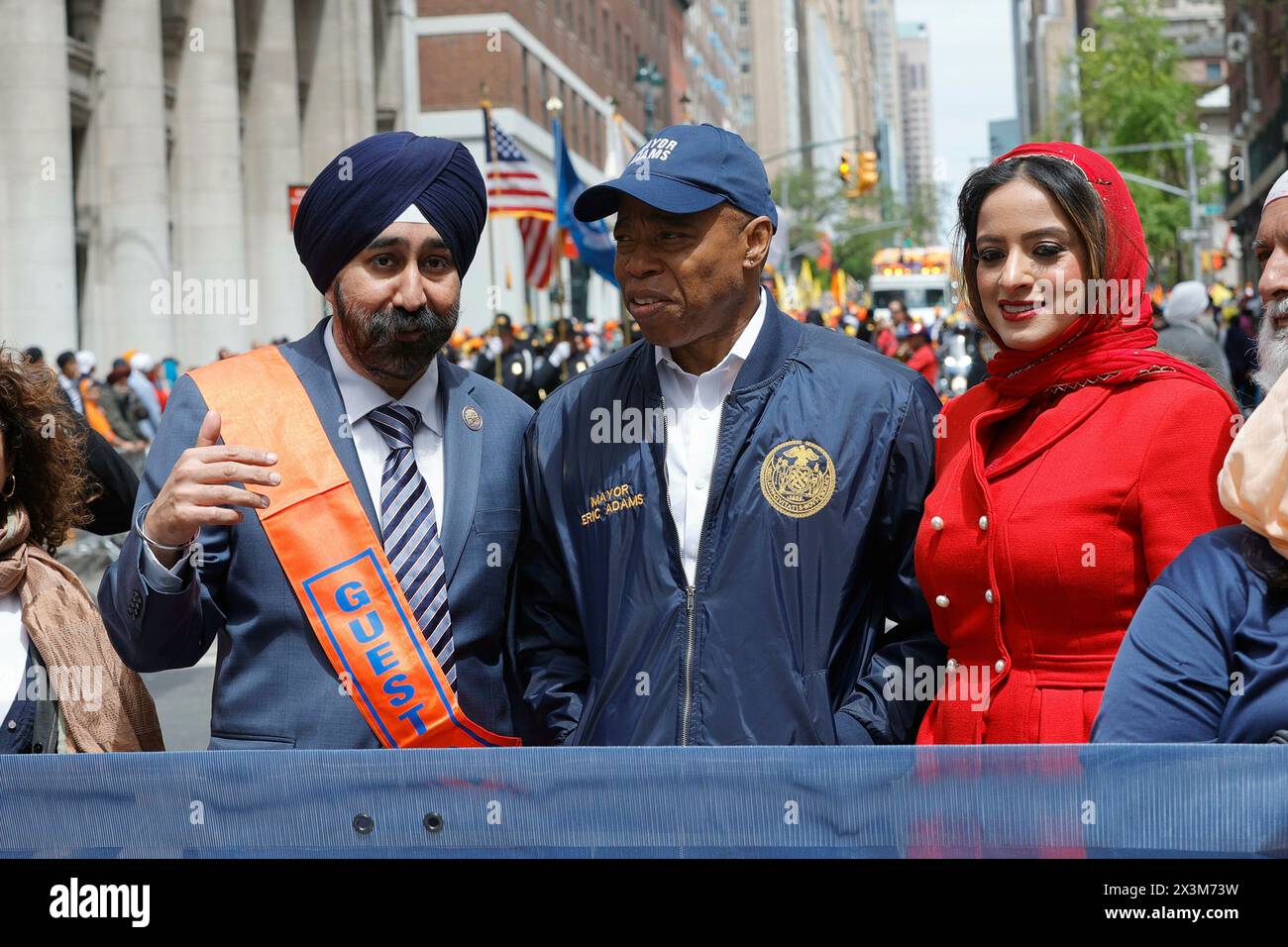 Madison Avenue, New York, USA, April 27, 2024 - Mayor Eric Adams Along with Assemblywoman ...