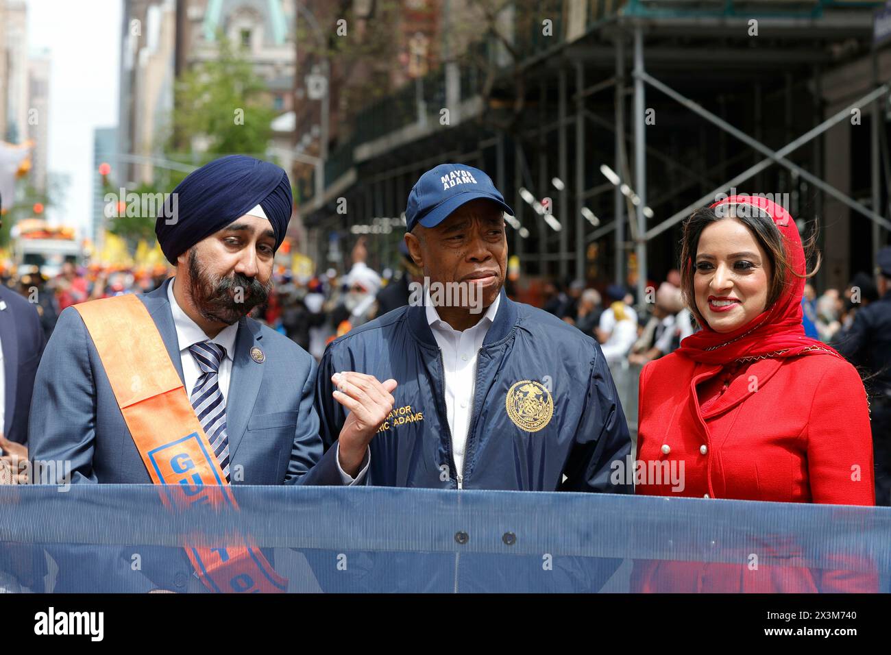 Madison Avenue, New York, USA, April 27, 2024 - Mayor Eric Adams Along with Assemblywoman ...