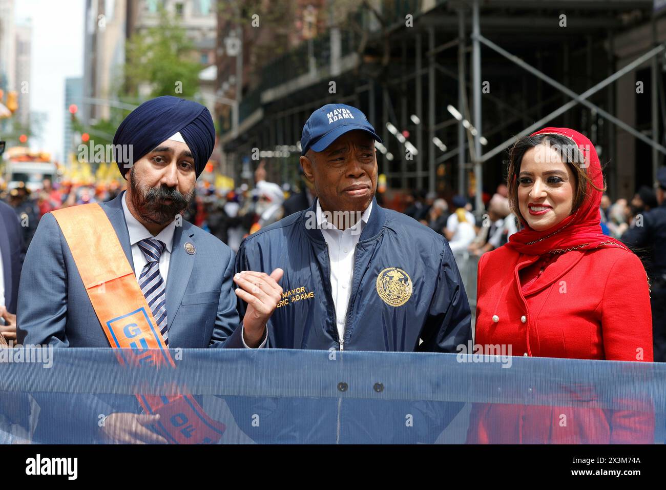 Madison Avenue, New York, USA, April 27, 2024 - Mayor Eric Adams Along with Assemblywoman ...