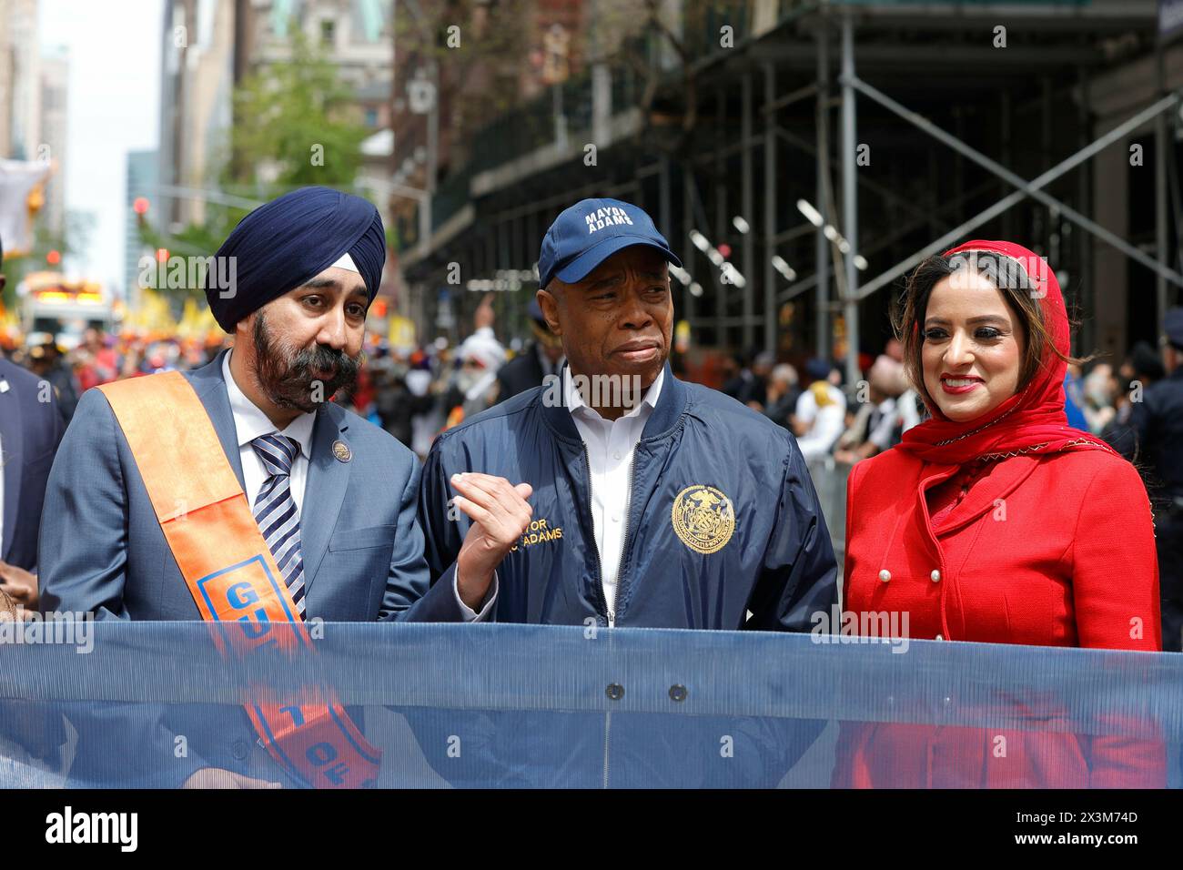 Madison Avenue, New York, USA, April 27, 2024 - Mayor Eric Adams Along with Assemblywoman ...
