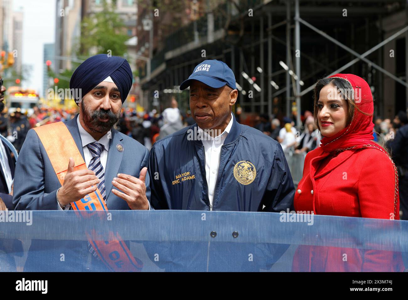 Madison Avenue, New York, USA, April 27, 2024 - Mayor Eric Adams Along ...