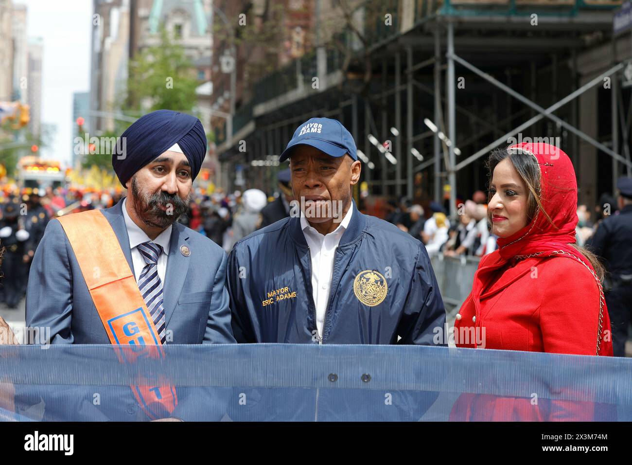 Madison Avenue, New York, USA, April 27, 2024 - Mayor Eric Adams Along with Assemblywoman ...