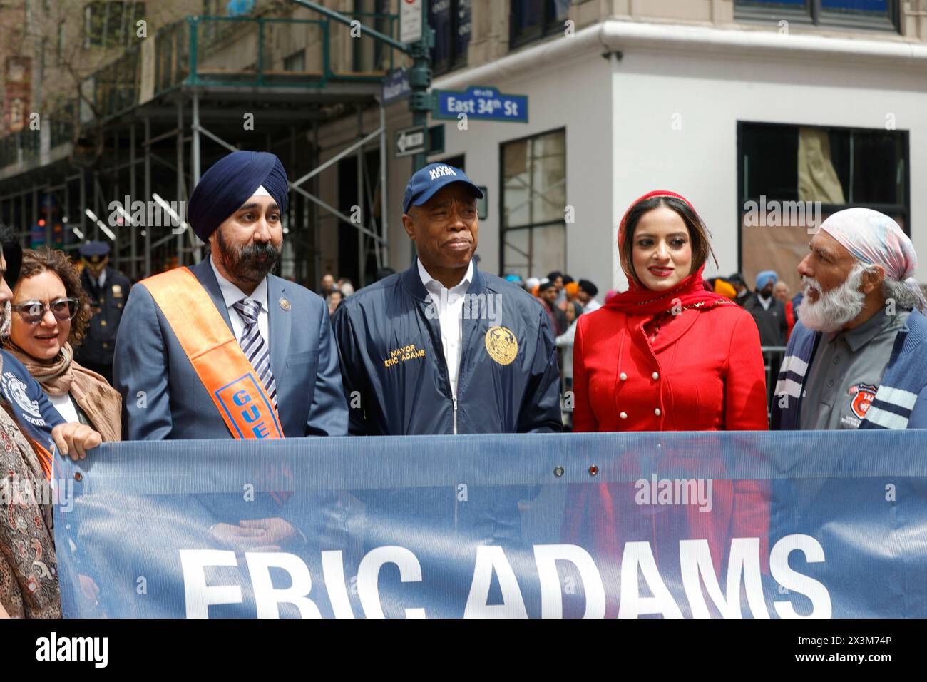 Madison Avenue, New York, USA, April 27, 2024 - Mayor Eric Adams Along with Assemblywoman ...