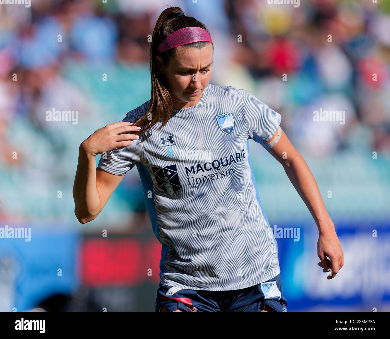 Sydney, Australia. 27th Apr, 2024. Shea Connors of Sydney FC warms up ...
