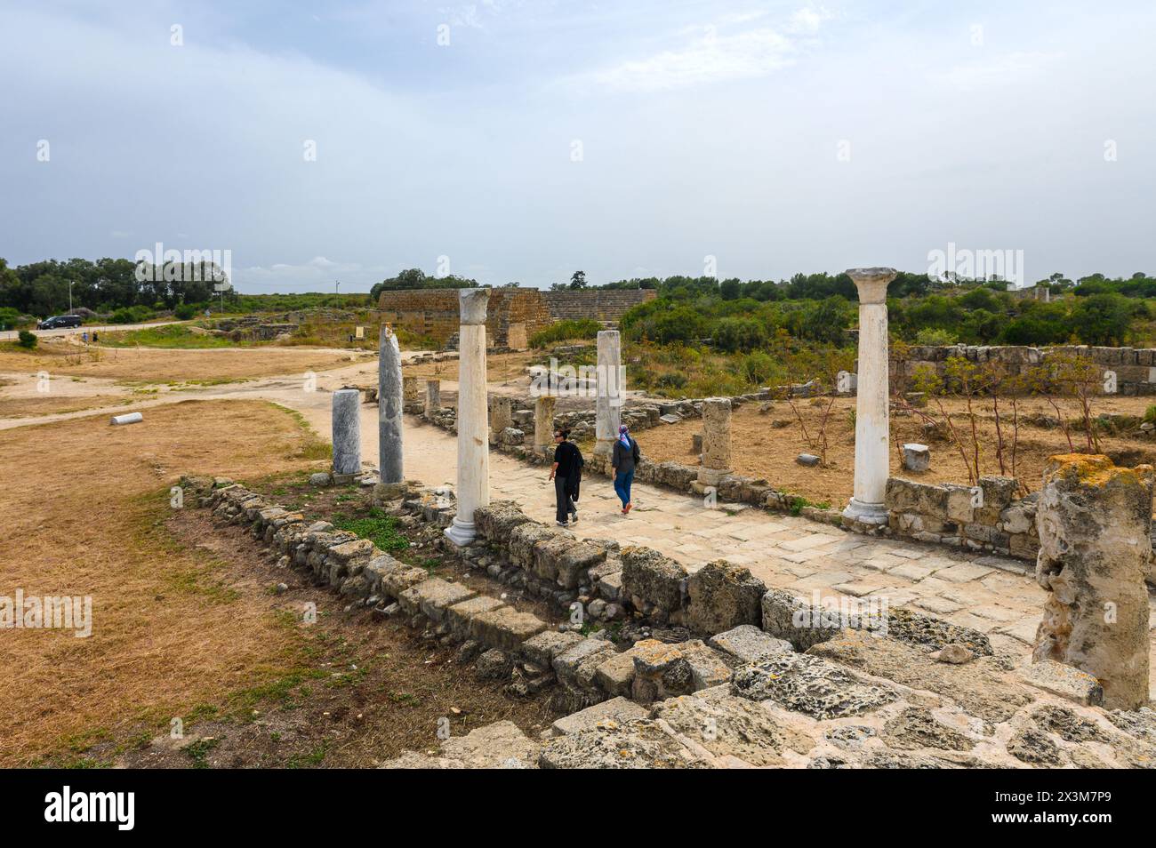 Salamis, Cyprus - April 16, 2024 - Ancient Greek ruins and columns in ...