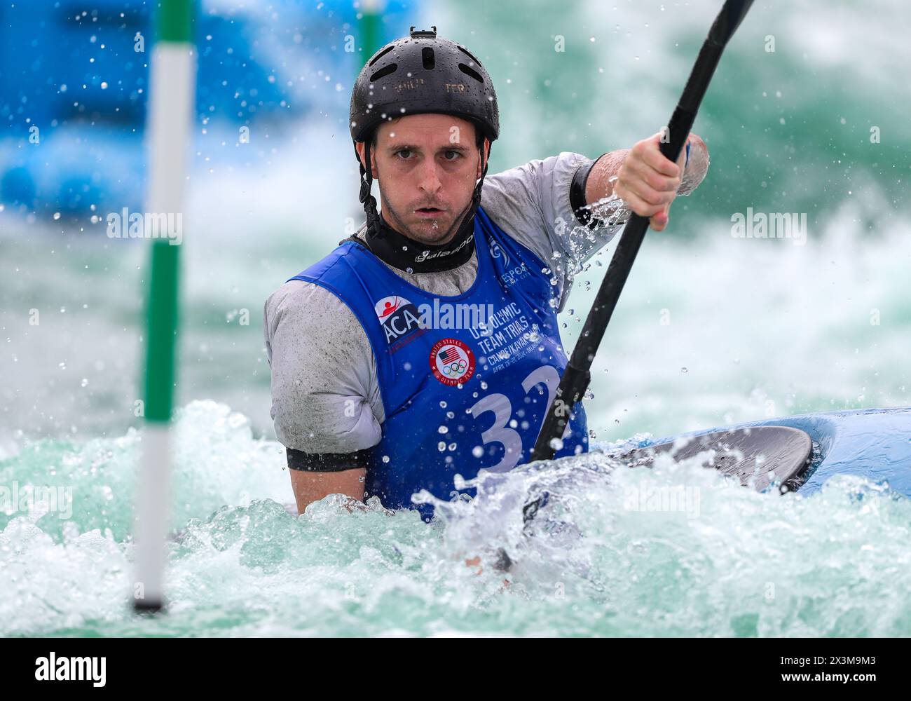 Lane. 27th Apr, 2024. Richard Powell competes in the US Olympic Team ...