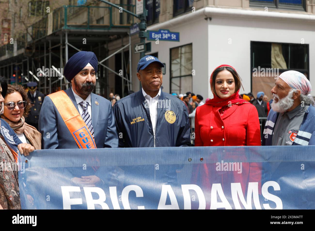 Madison Avenue, New York, USA, April 27, 2024 - Mayor Eric Adams Along with Assemblywoman ...