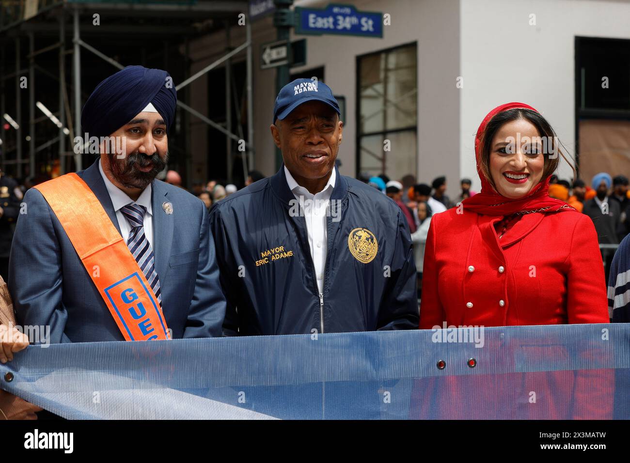 Madison Avenue, New York, USA, April 27, 2024 - Mayor Eric Adams Along with Assemblywoman ...