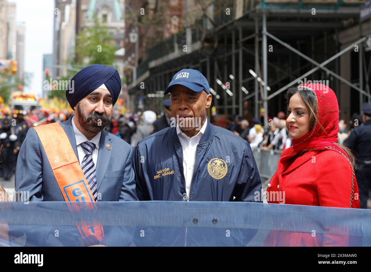 Madison Avenue, New York, USA, April 27, 2024 - Mayor Eric Adams Along with Assemblywoman ...
