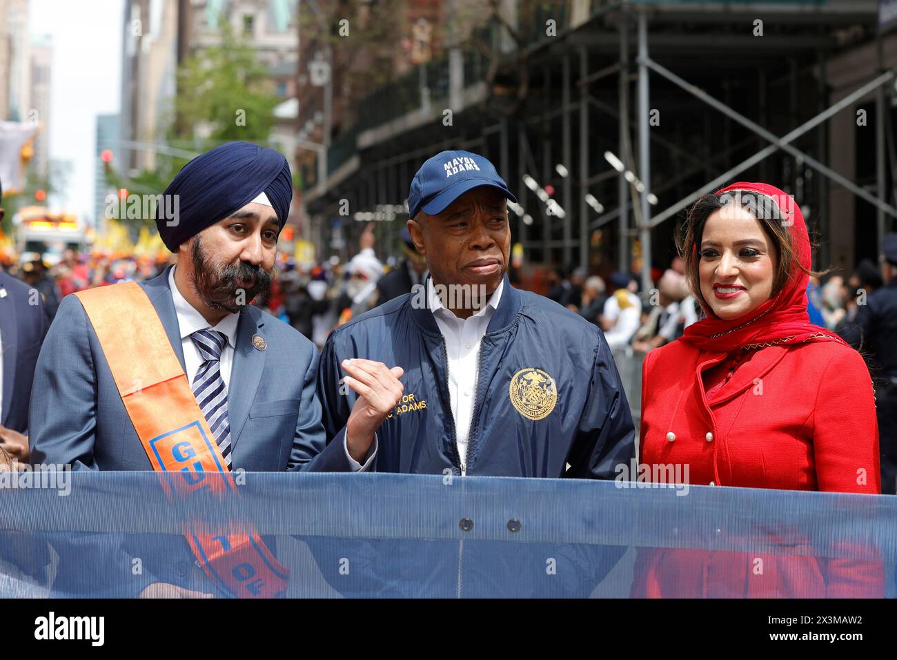 Madison Avenue, New York, USA, April 27, 2024 - Mayor Eric Adams Along ...