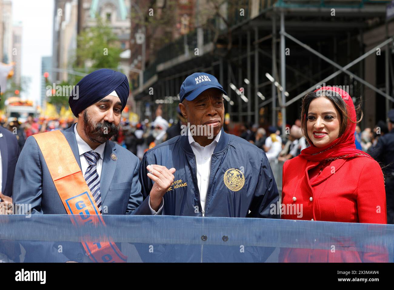 Madison Avenue, New York, USA, April 27, 2024 - Mayor Eric Adams Along ...