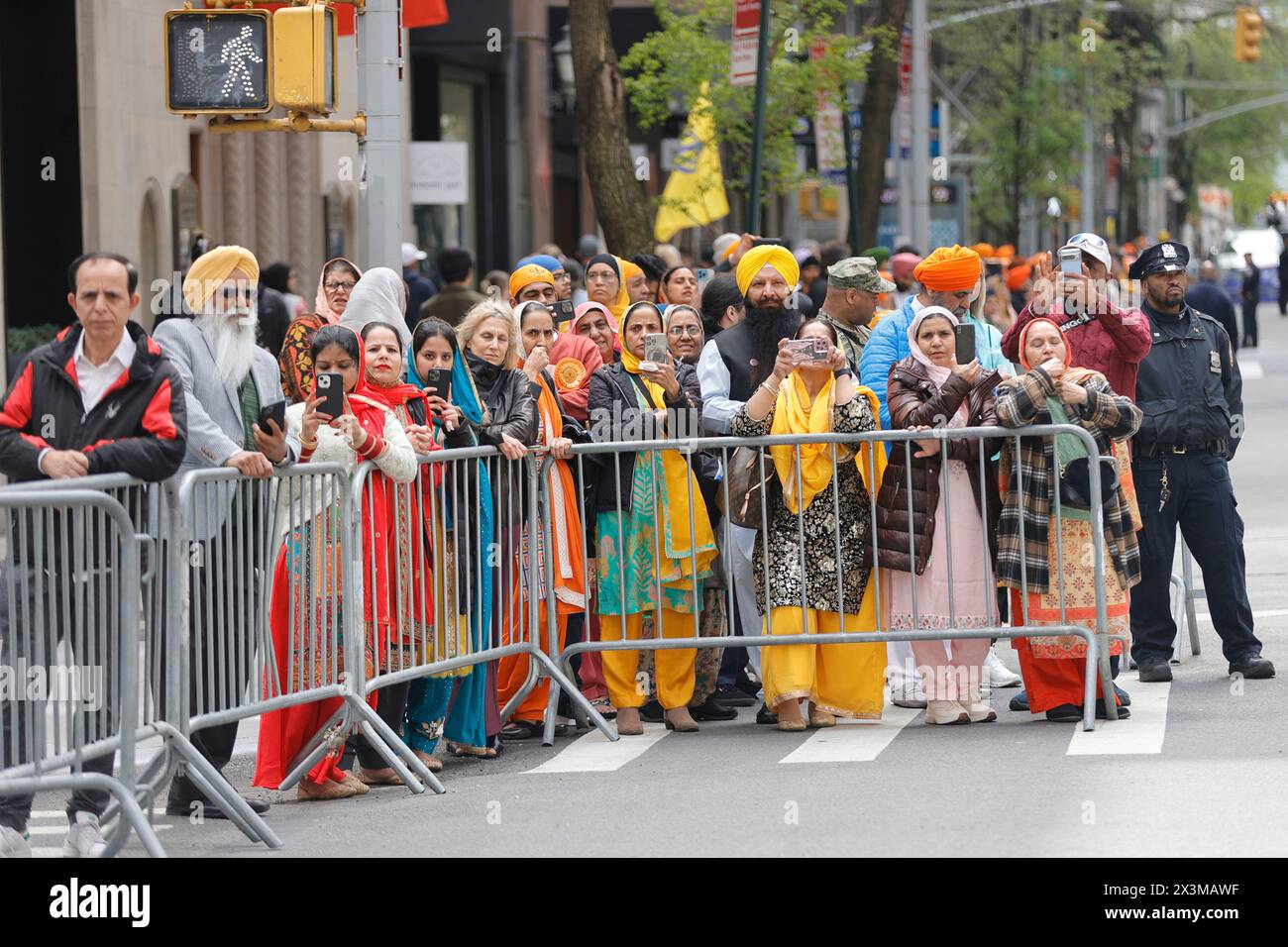 Madison Avenue, New York, USA, April 27, 2024 - Thousands of Sikh Marches in the 2024 Sikh Day ...