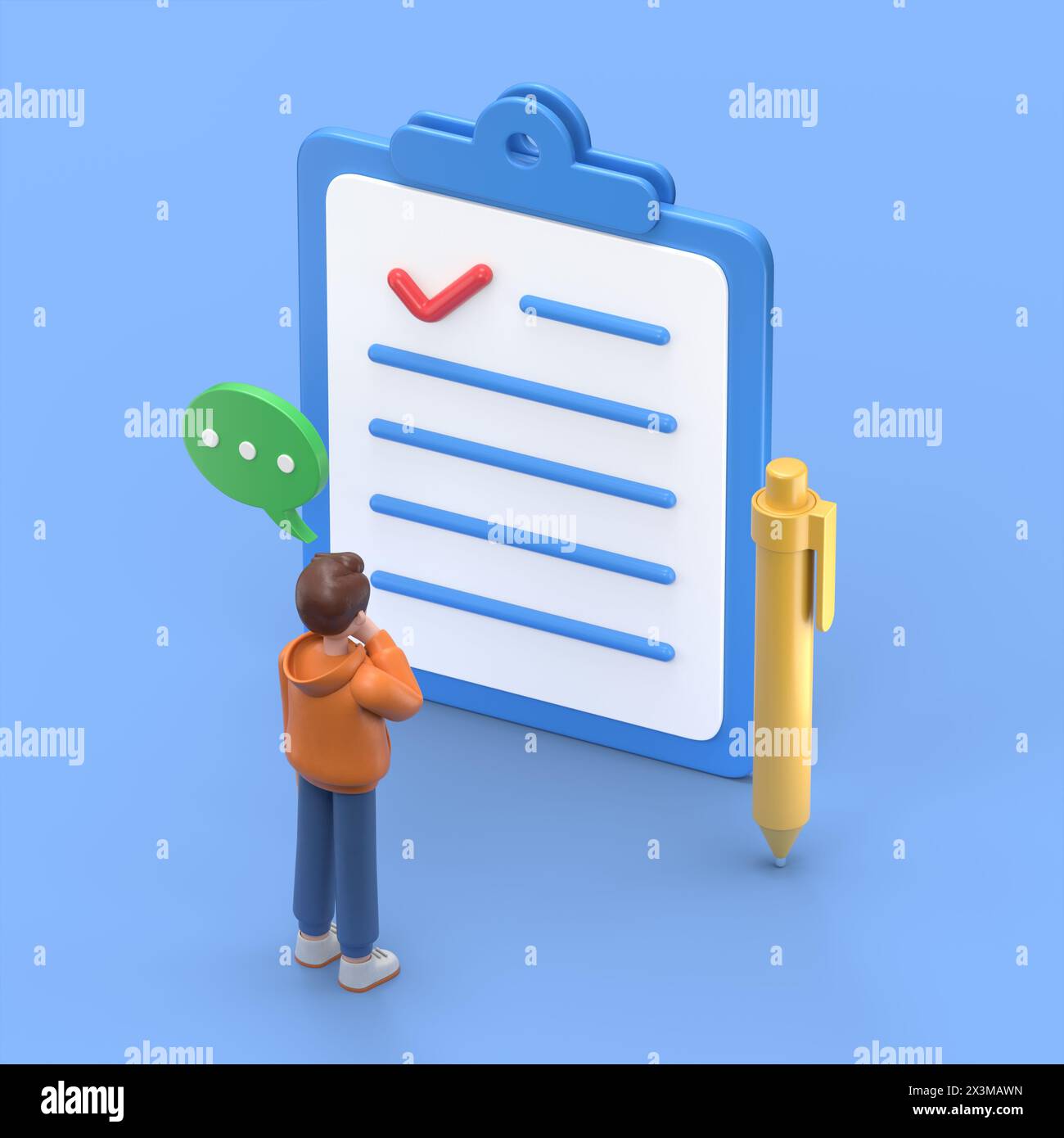3d guy check mark hi-res stock photography and images - Alamy