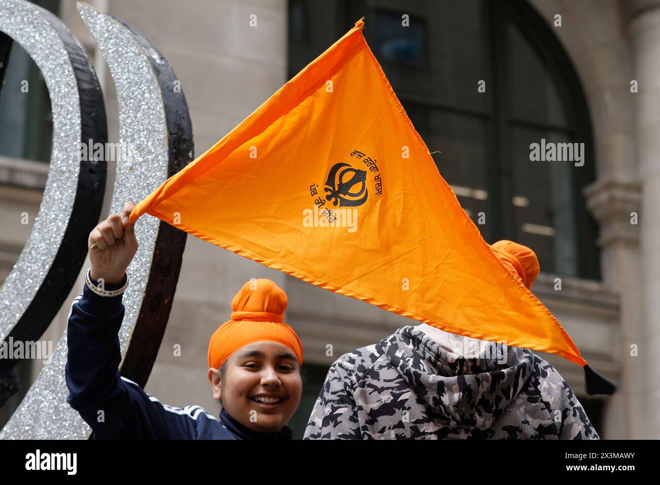 Madison Avenue, New York, USA, April 27, 2024 - Thousands of Sikh Marches in the 2024 Sikh Day ...