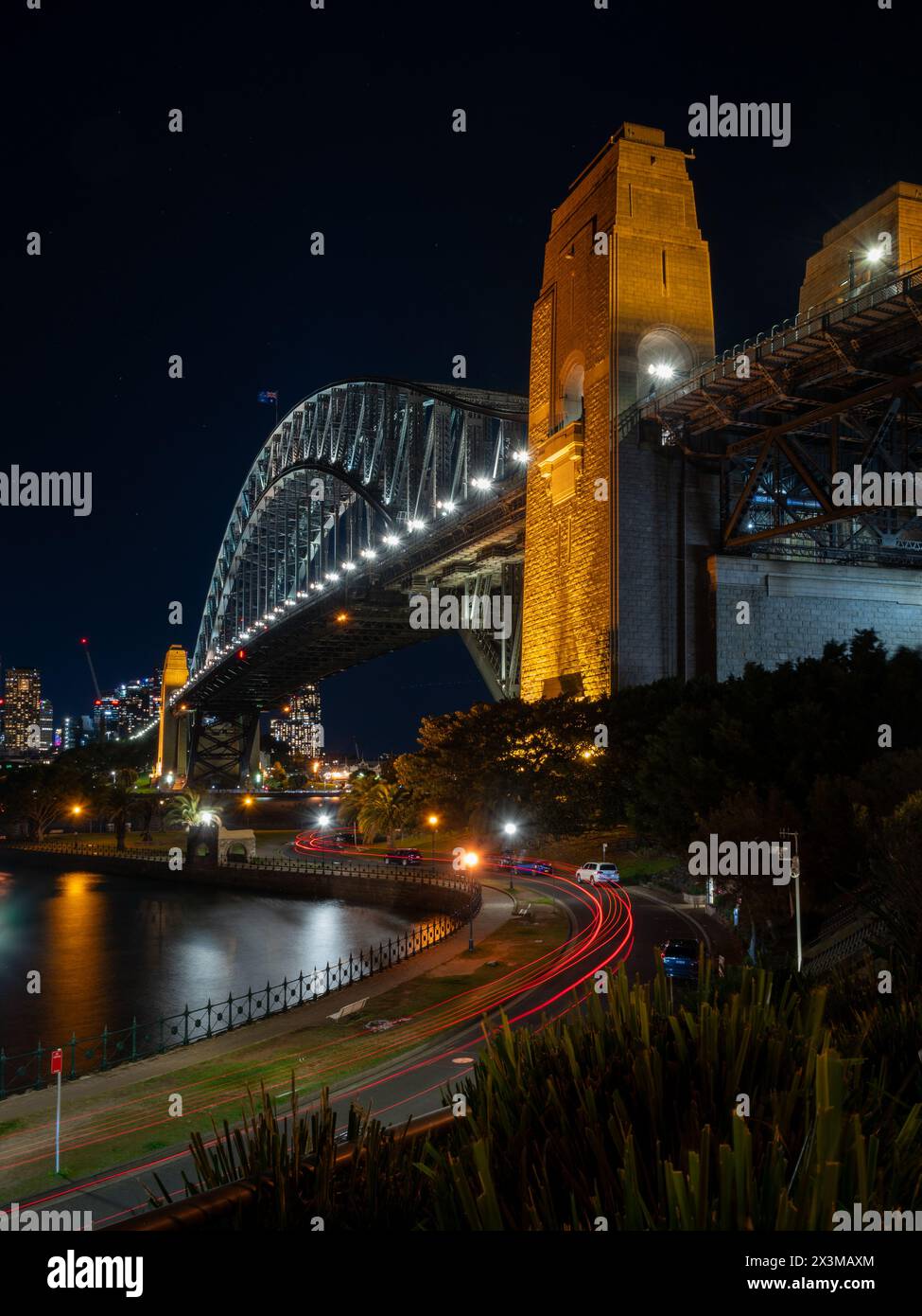 Sydney Harbour bridge light up at night Stock Photo - Alamy