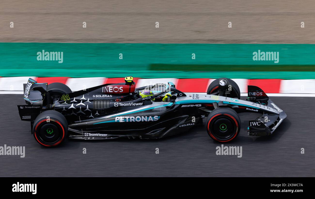Suzuka Circuit, 6 April 2024: Lewis Hamilton (GBR) of Mercedes during ...