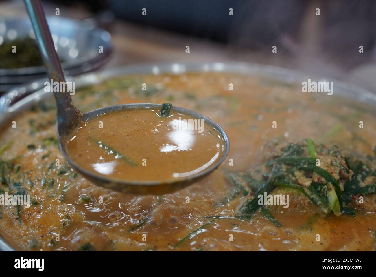 Korean traditional food. Pork Back-bone Stew is a thick traditional ...