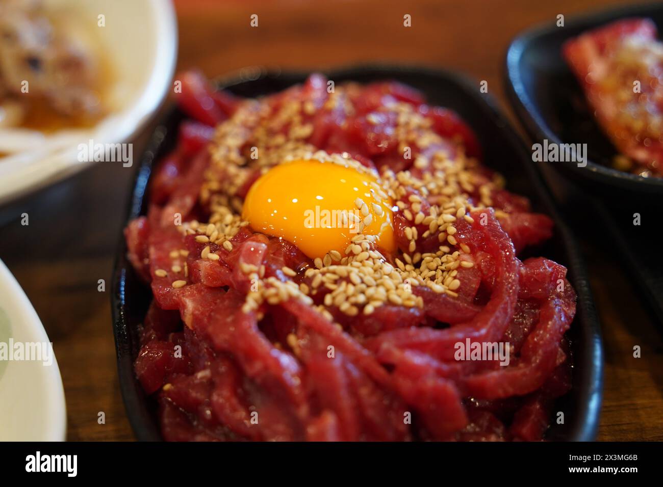 Korean beef tartare hi-res stock photography and images - Alamy