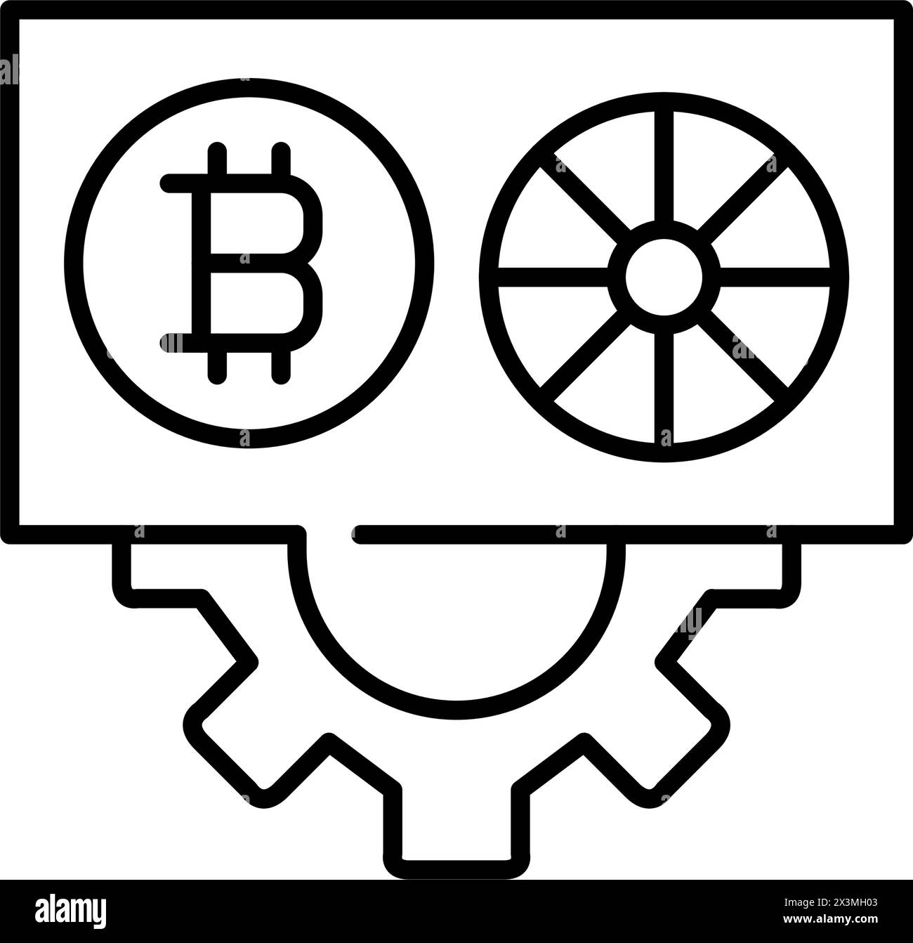 Cryptocurrency mining rig. Essential hardware. Pixel perfect vector ...