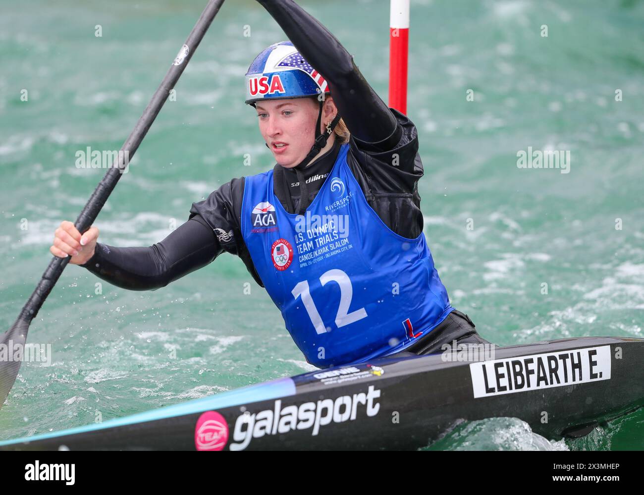 Lane. 27th Apr, 2024. Evy Leibfarth competes in the US Olympic Team ...