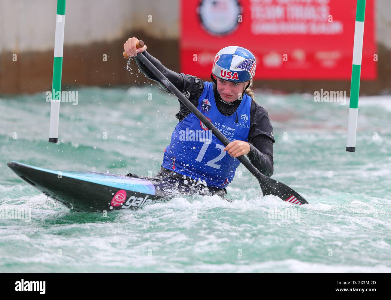 Lane. 27th Apr, 2024. Evy Leibfarth competes in the US Olympic Team ...