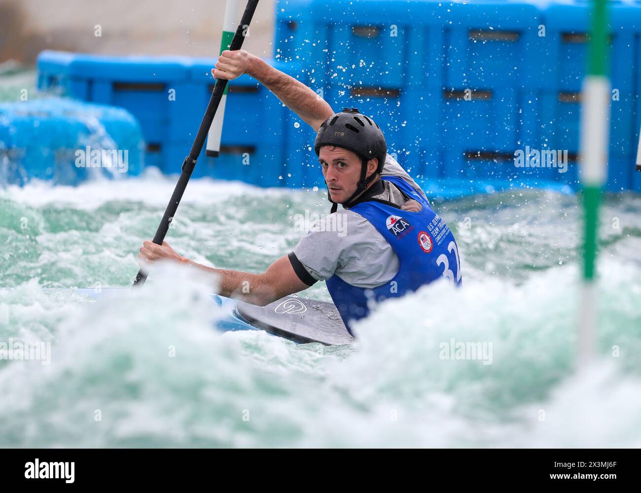 Lane. 27th Apr, 2024. Richard Powell competes in the US Olympic Team ...