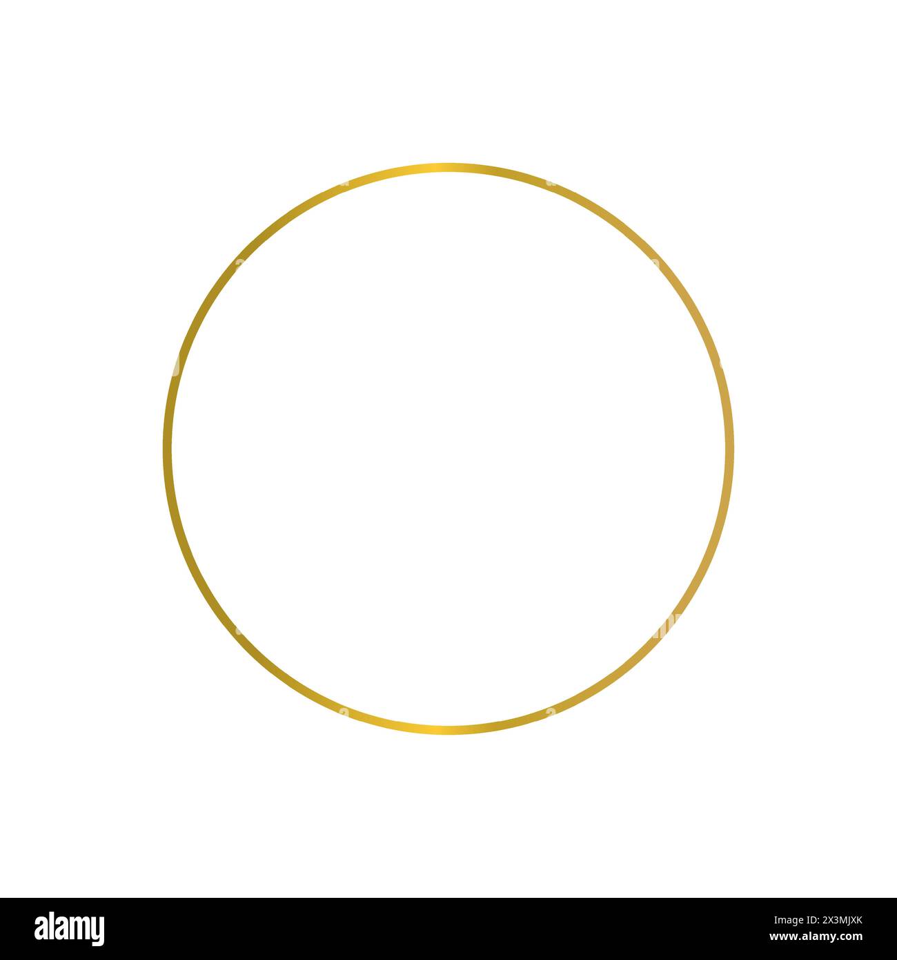 Gold frame border golden vector thin boarder round circle element Stock ...