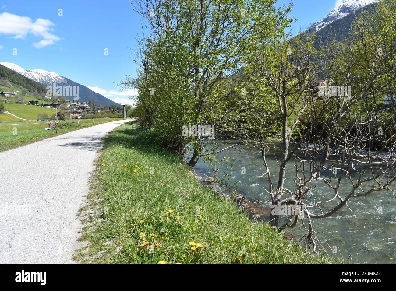 Mountain river in the beautiful Alps valley , Austrian Alps Stock Photo ...