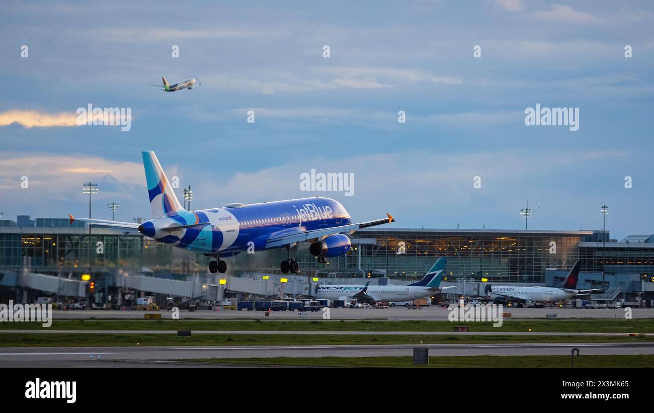 April 26, 2024, Richmond, British Columbia, Canada: A jetBlue Airways ...