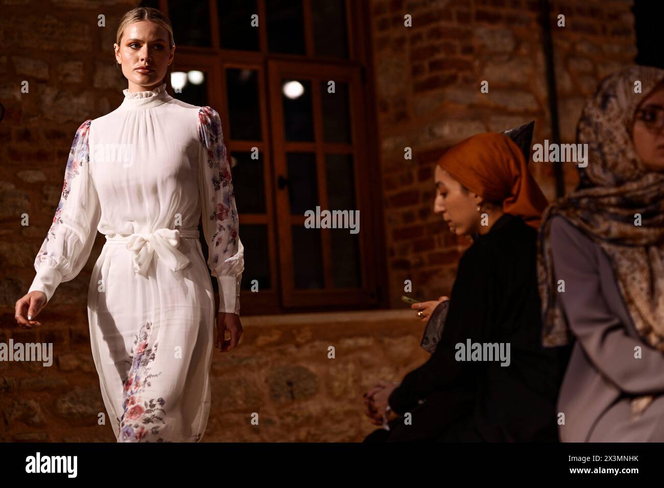 Istanbul, Turkey. 26th Apr, 2024. A model seen wearing Akkoia. On the ...