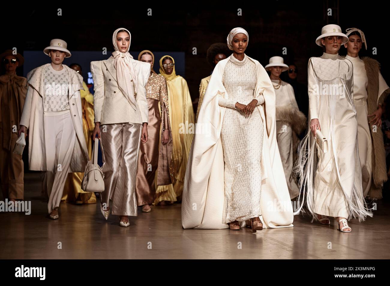 Istanbul, Turkey. 26th Apr, 2024. Models seen walking the runaway for ...