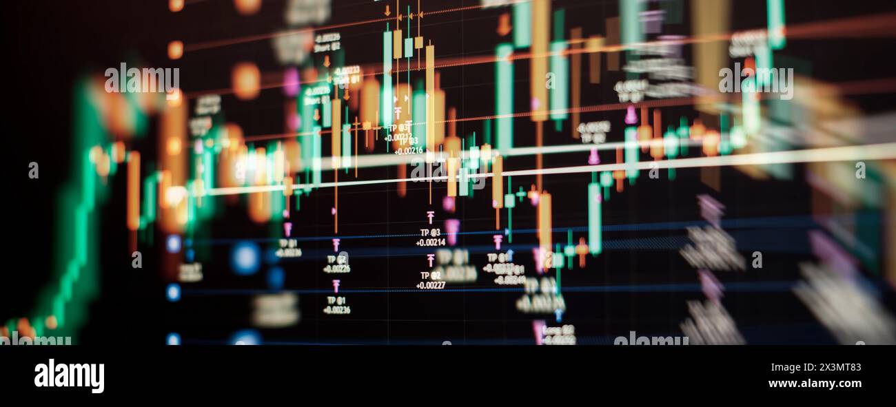 Financial chart with up trend line graph. Wealth management with risk ...