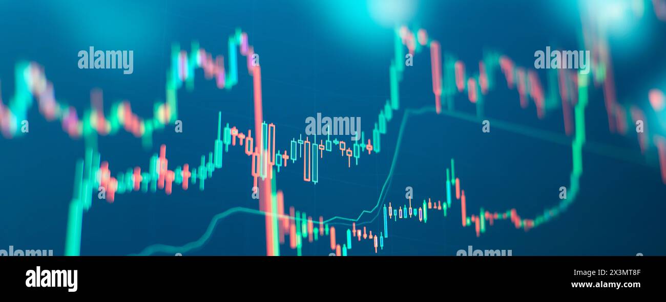 Financial chart with up trend line graph. Wealth management with risk ...