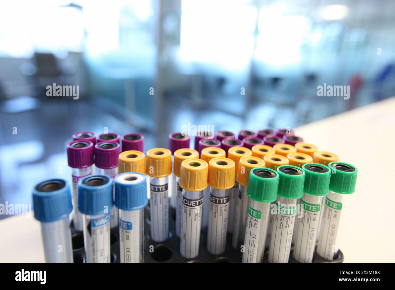 sample tubes of blood, Boxes chemotherapy, Onkologikoa Hospital ...