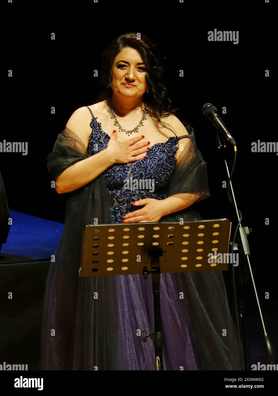 The famous German-Kurdish opera singer-soprano Pervin Chakar performs ...