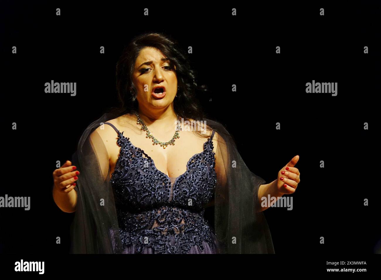 The famous German-Kurdish opera singer-soprano Pervin Chakar performs ...