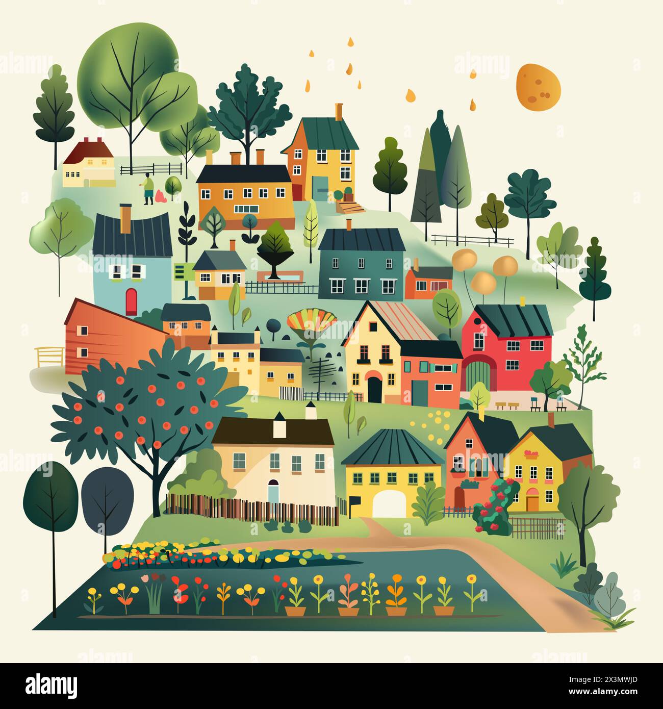 Picturesque gardening Stock Vector Images - Alamy