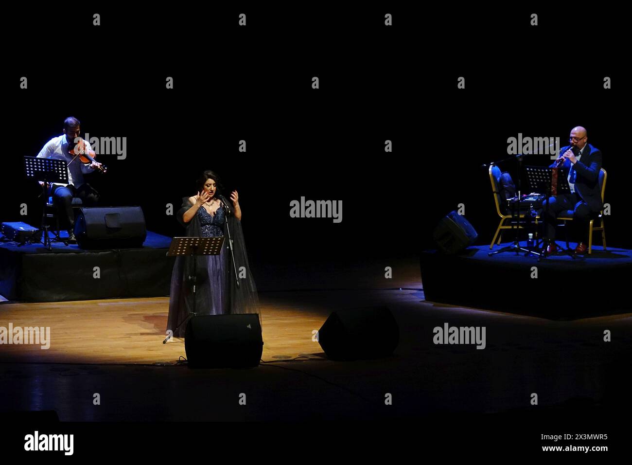 The famous German-Kurdish opera singer-soprano Pervin Chakar performs ...