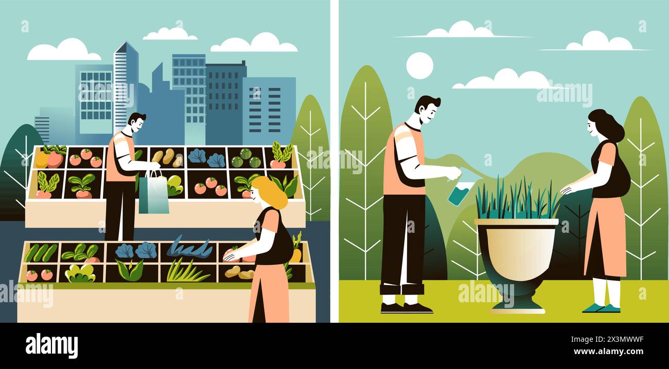 Local food stalls Stock Vector Images - Alamy