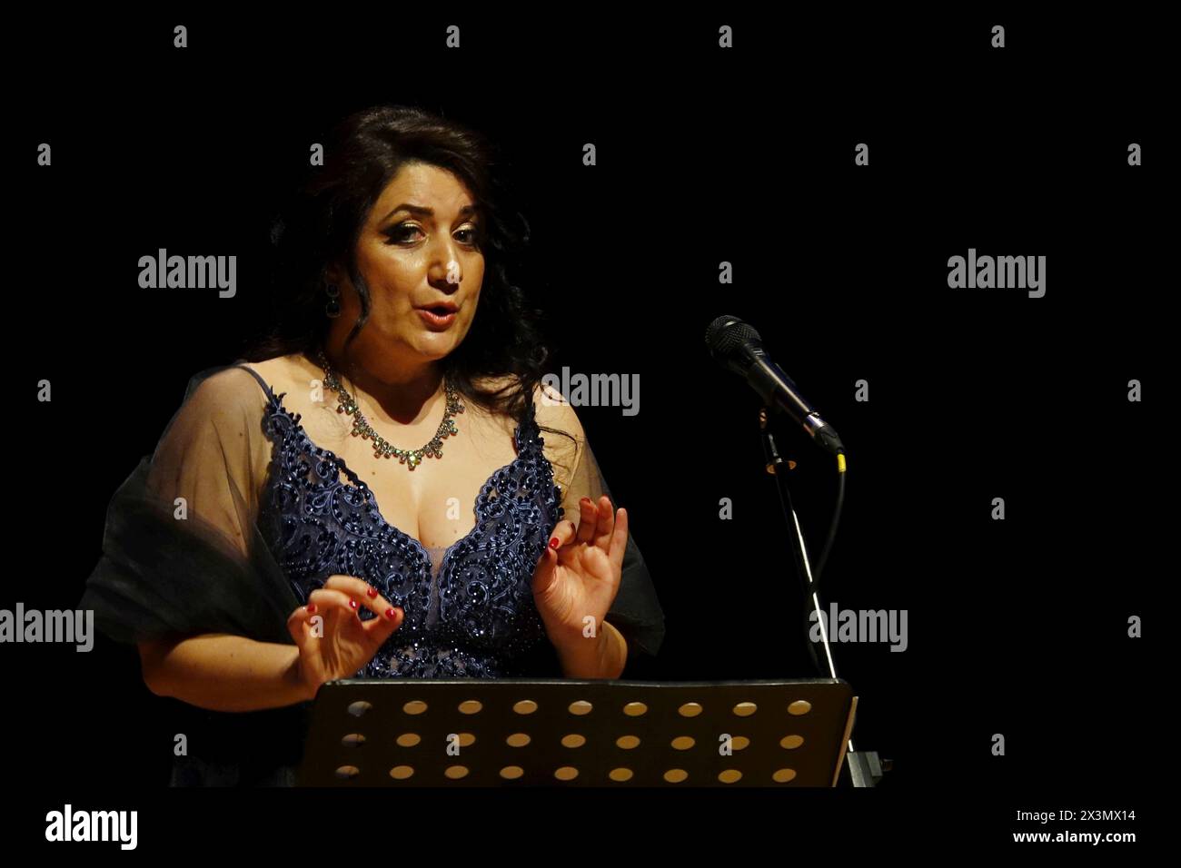 The famous German-Kurdish opera singer-soprano Pervin Chakar performs ...