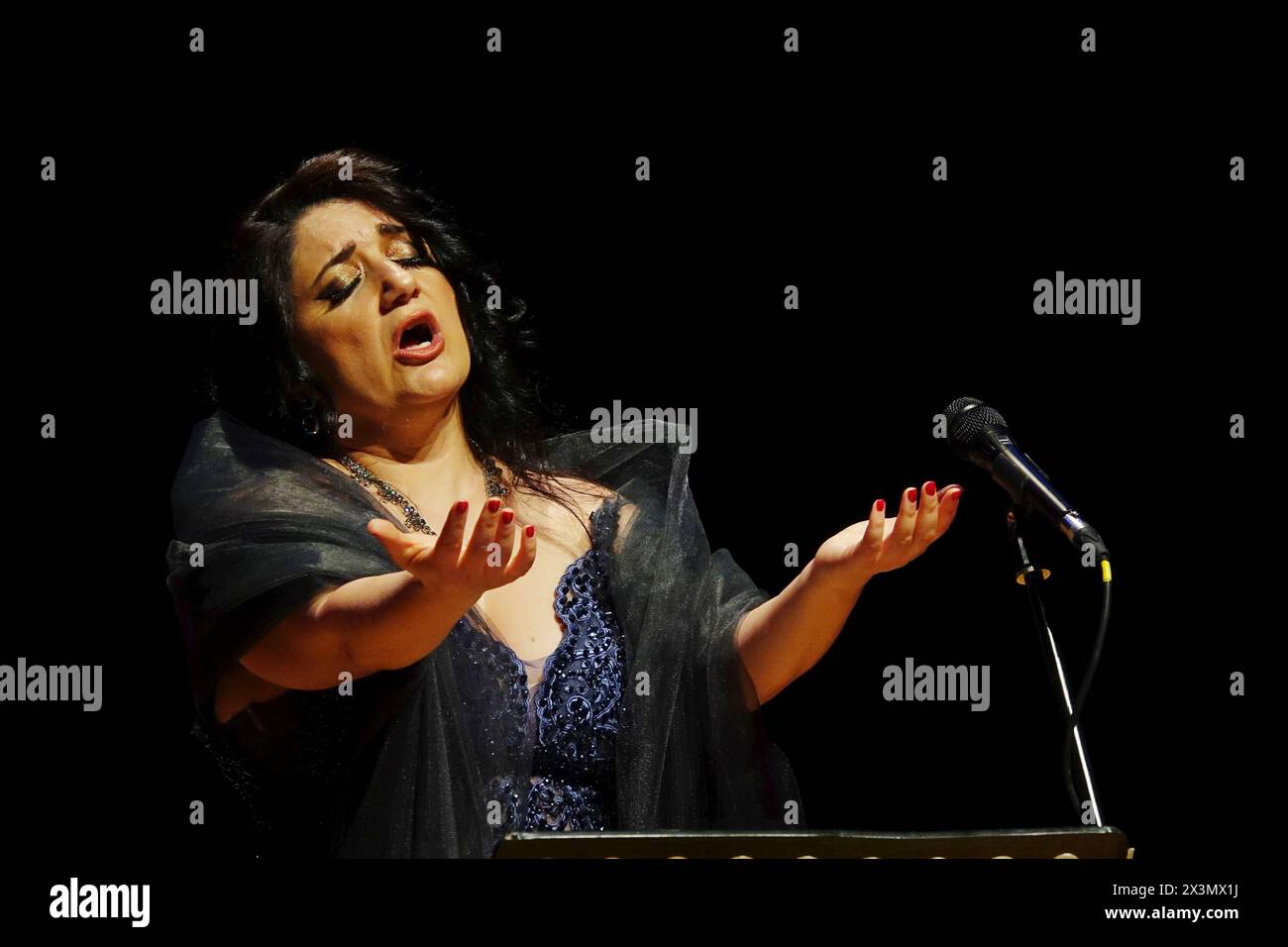 The famous German-Kurdish opera singer-soprano Pervin Chakar performs ...
