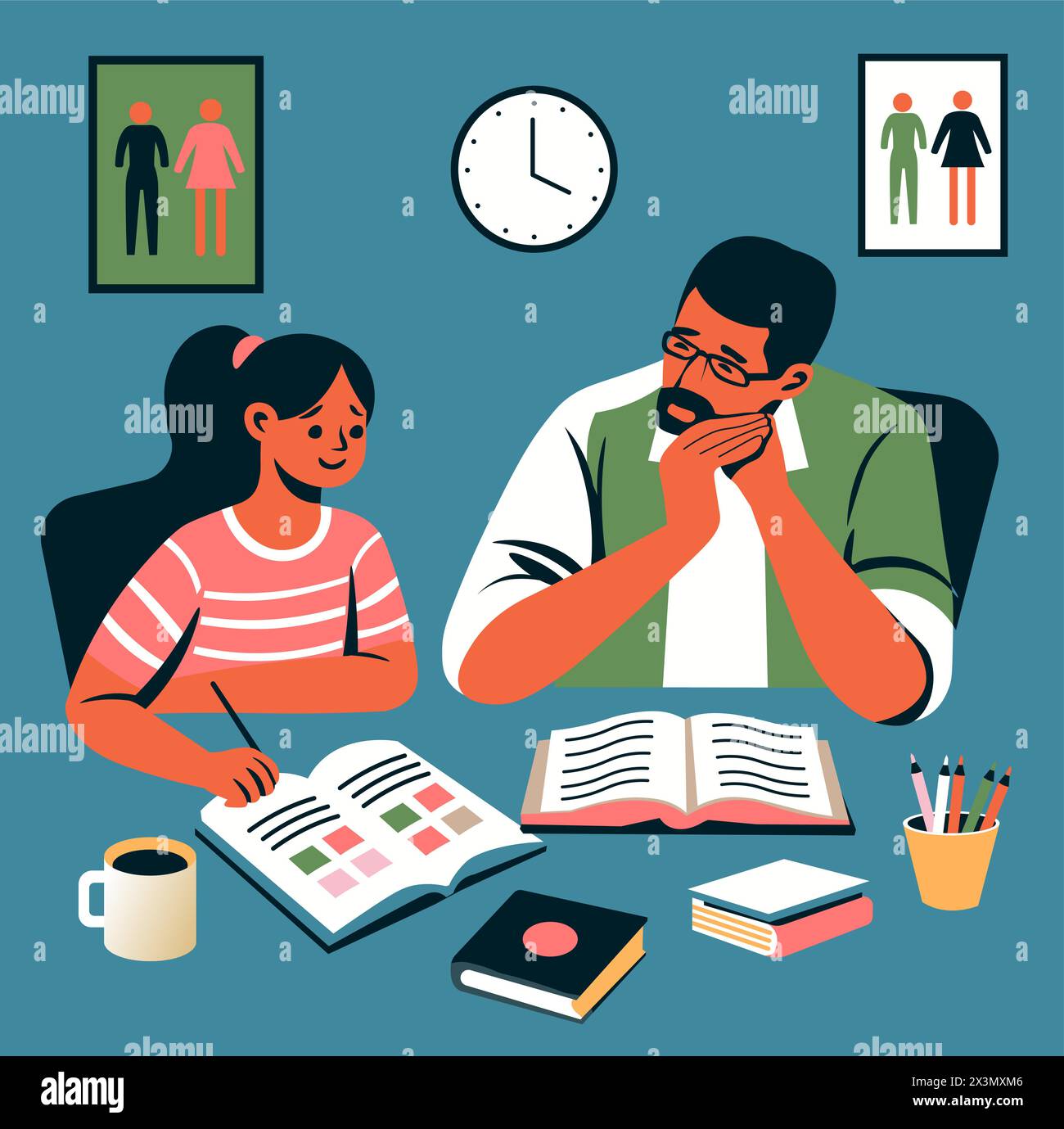 Fatherhood school Stock Vector Images - Alamy