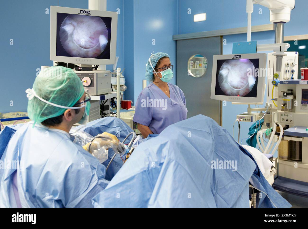 Prostate surgery, bipolar TURP (transurethral resection of the prostate), urology. Hospital ...