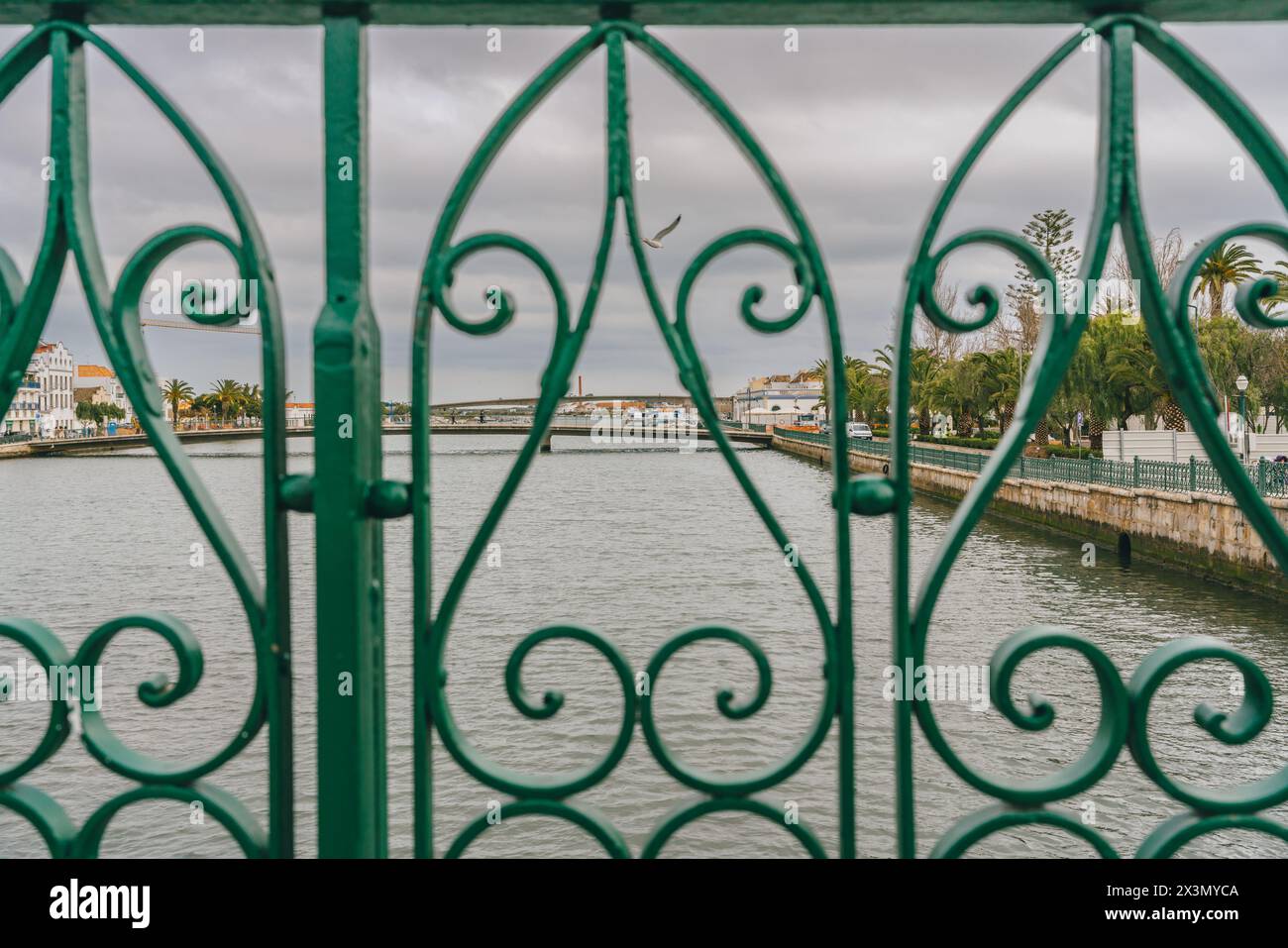 Tavira, Portugal, January 8, 2024. A view of the river through ornate ...