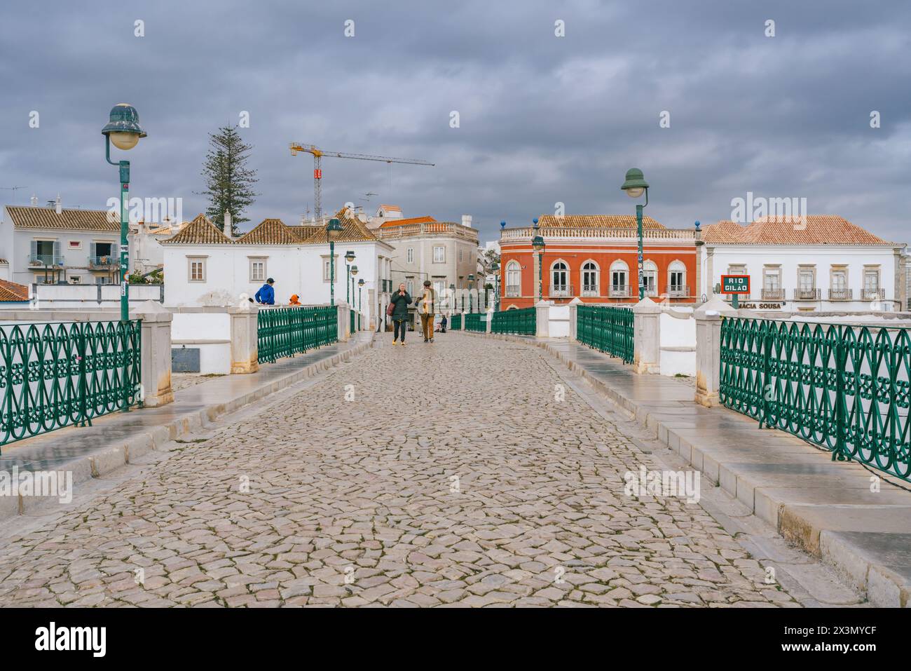 Tavira, Portugal, January 8, 2024. Pedestrian walkway on the Roman ...