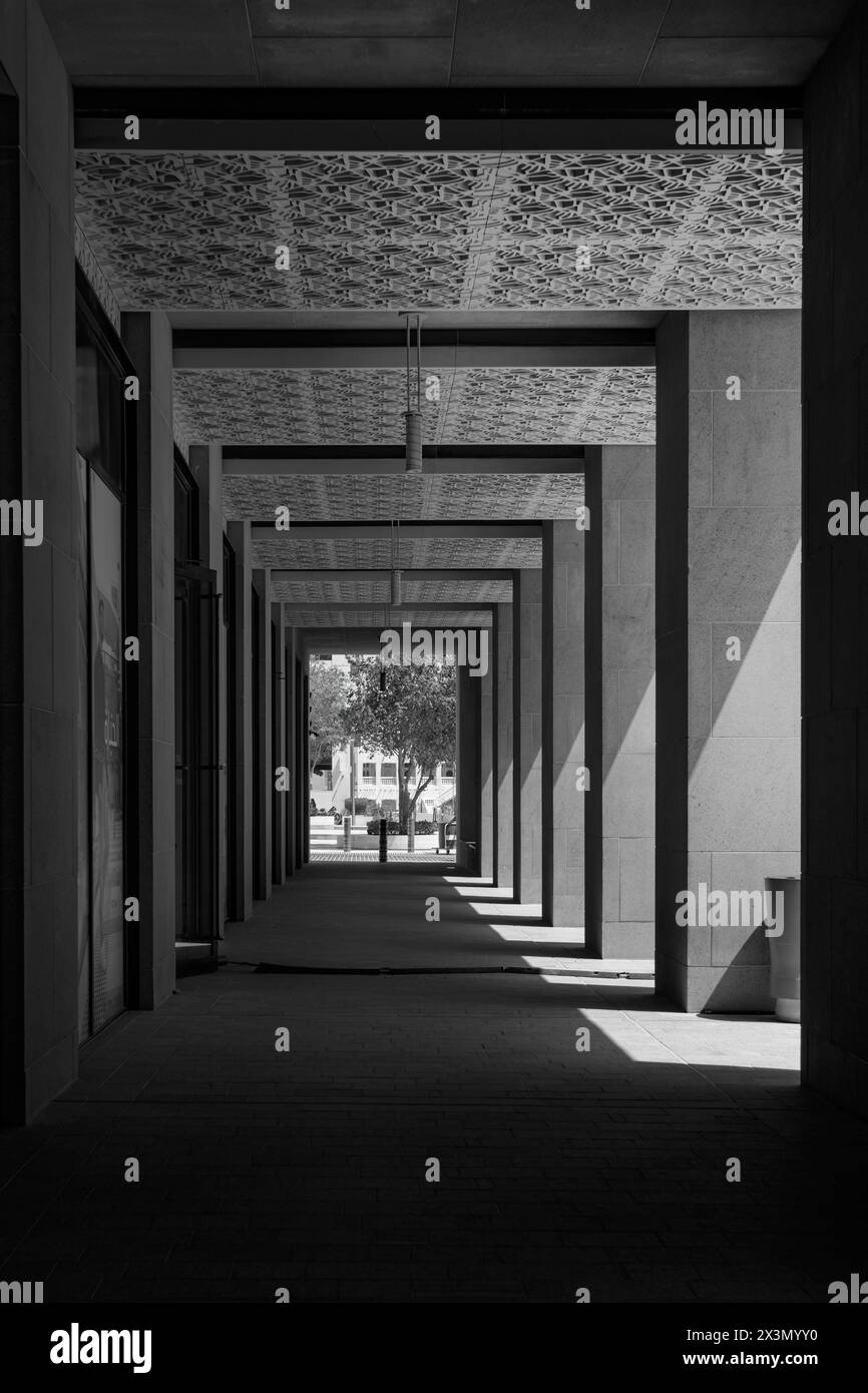 Monochrome Building Architecture of Msheireb Downtown Qatar Stock Photo ...