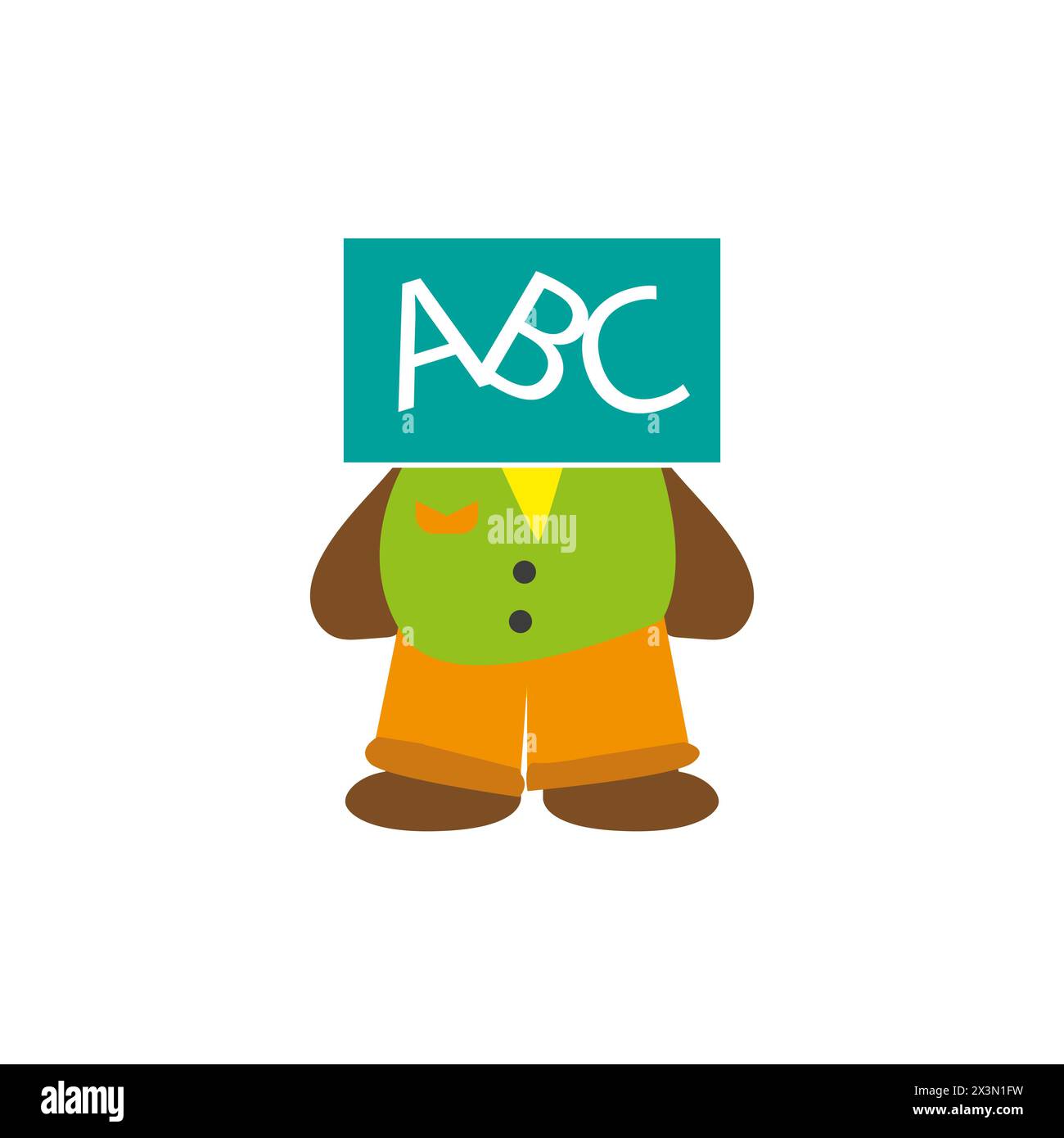 Cartoon character with ABC logo on tshirt illustration Stock Vector ...