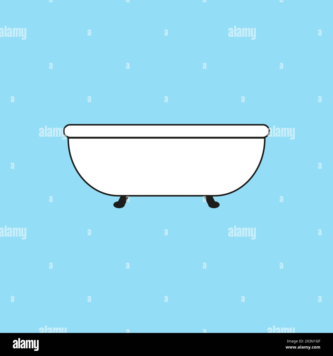 Pixel art illustration of a bathtub on a blue background Stock Photo ...