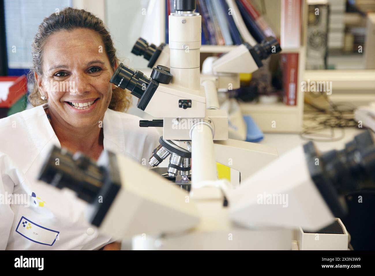 Haematology, 5 binocular microscope heads for multiple viewing ...