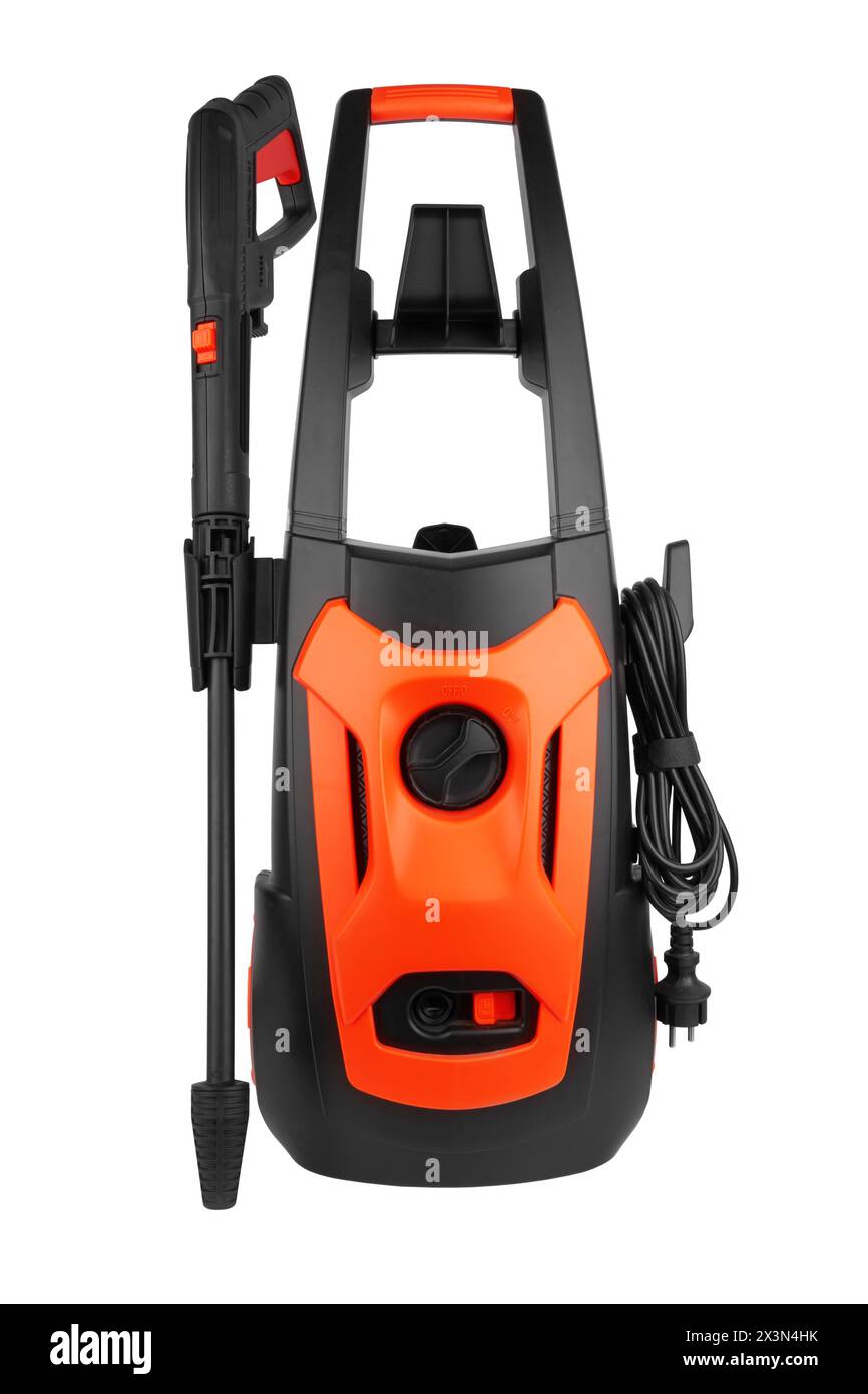 High pressure washer isolated on white background Stock Photo - Alamy